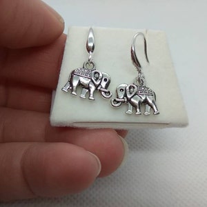 925 Silver Indian Elephant Hanging Dangling Handmade Earrings - Etsy