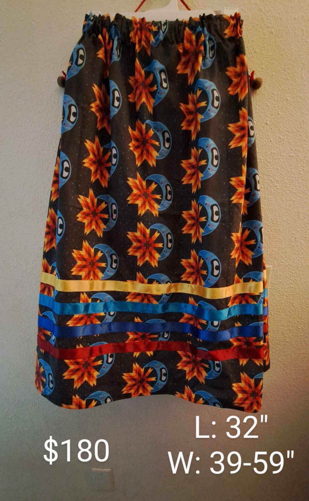 Moon Night Star Ribbon Skirt Custom Design Fabric - Etsy