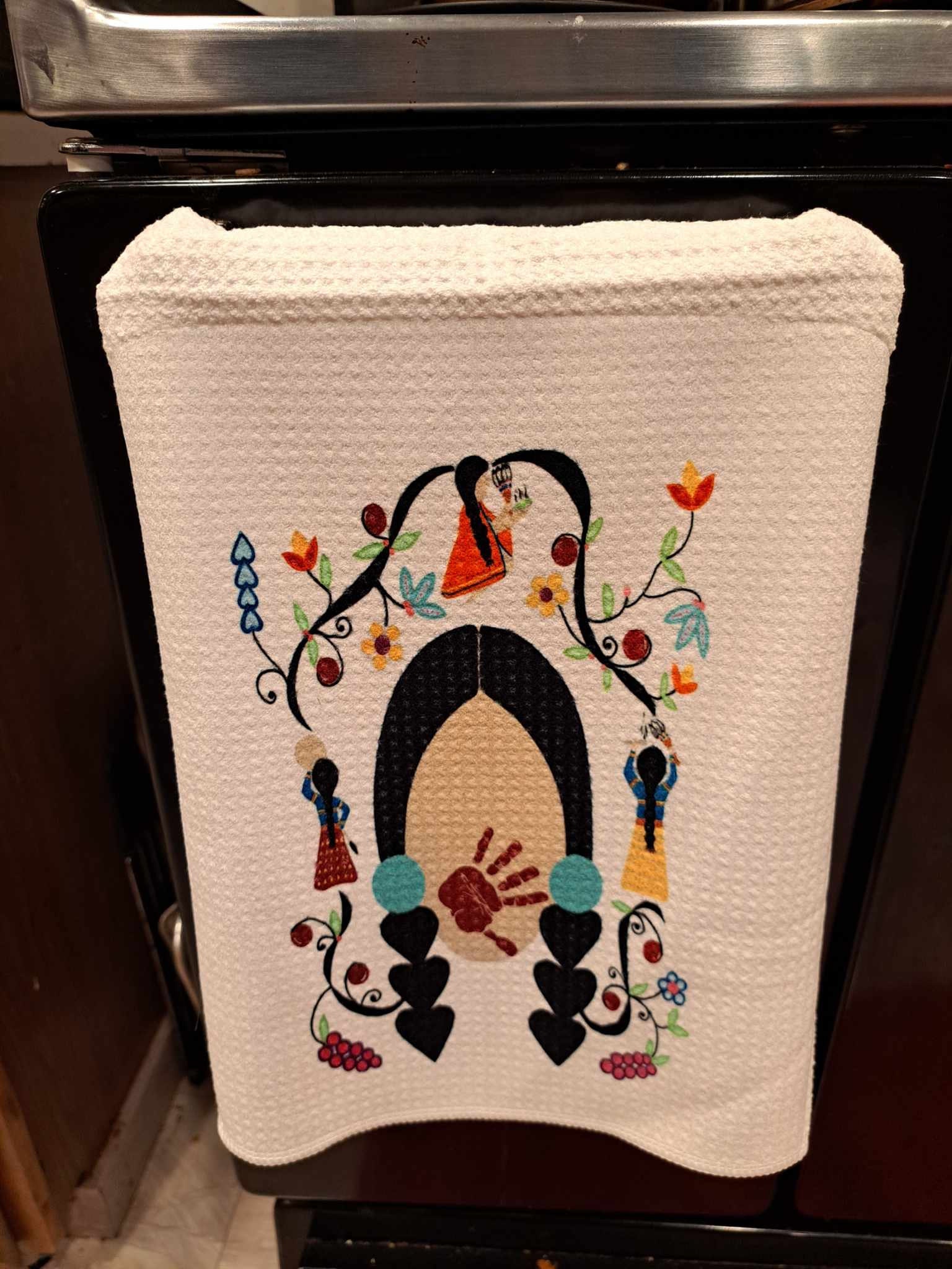 Tea Towel - Custom Native American Art - Polyester Microfiber - Etsy