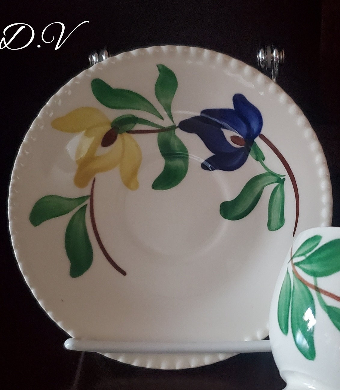 Vintage Blue Ridge Pottery Set of 4 Saucers Only-carnival Pattern - Etsy