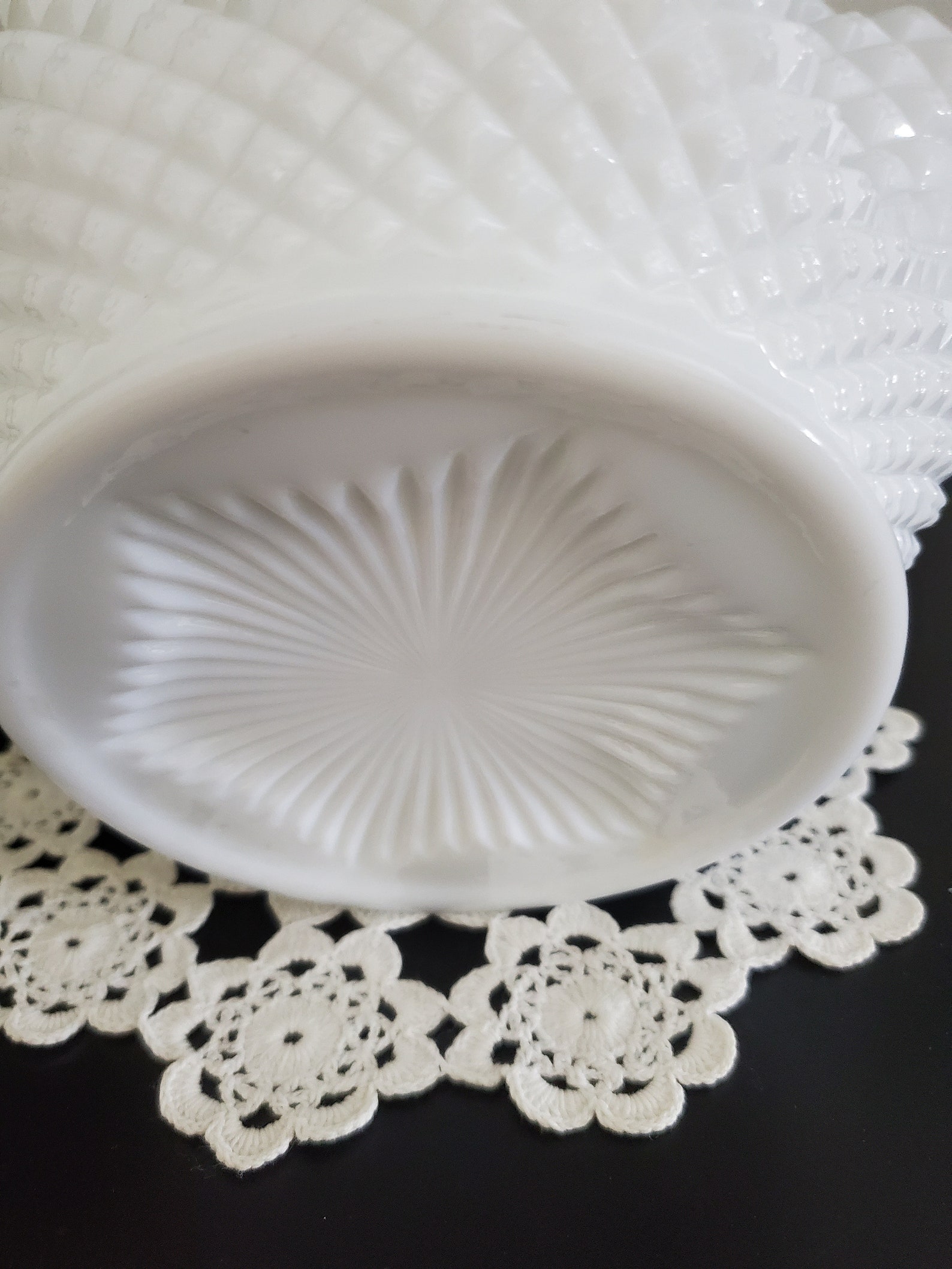Vintage Westmoreland Milk Glass English Hobnail diamond - Etsy