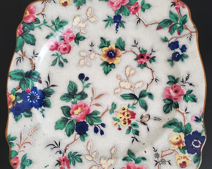 Vintage Crown Ducal Chintz Pattern Plate - Etsy