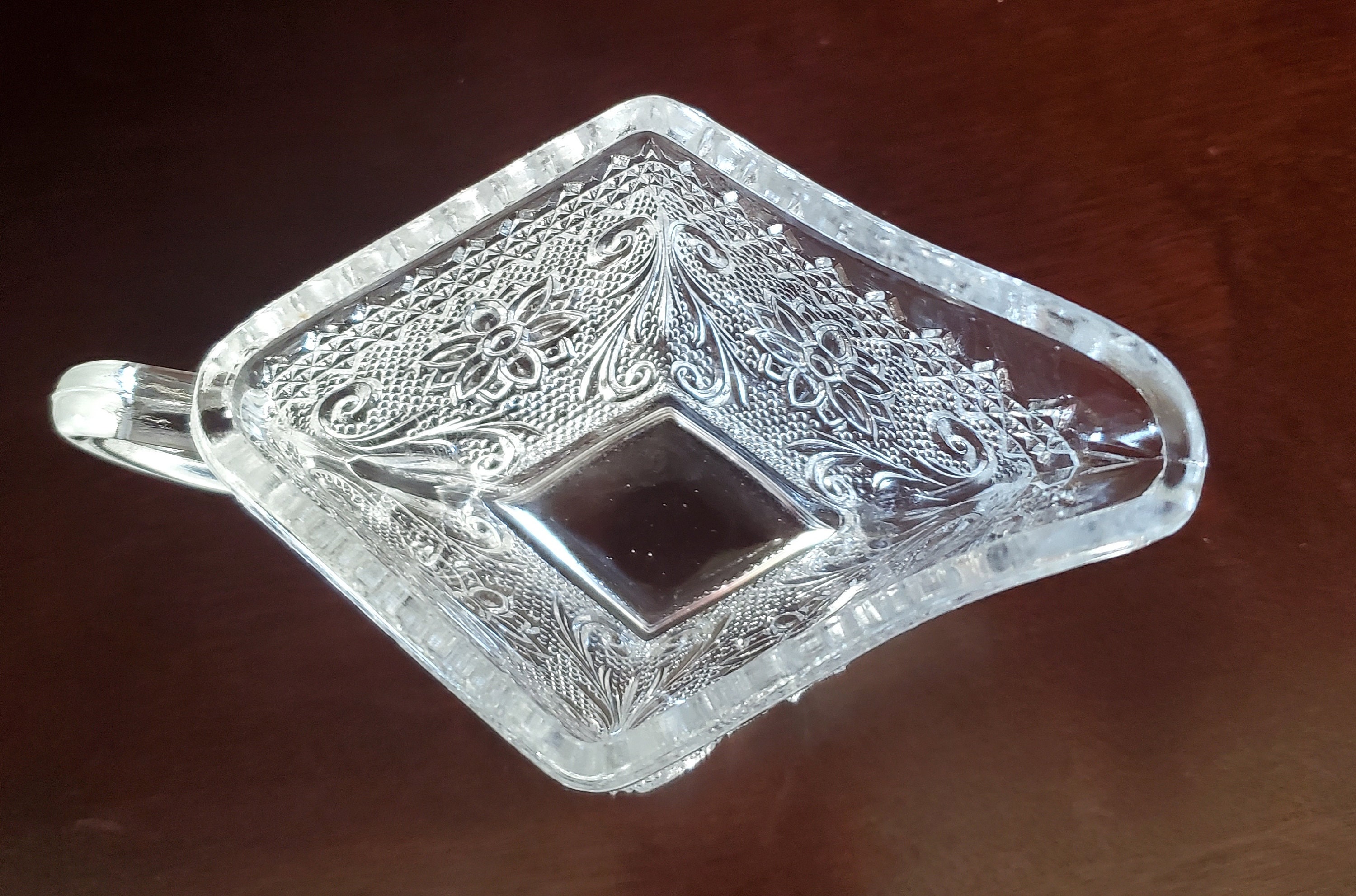 Vintage-tiara Clear Depression Glass Creamer and Sugar Diamond - Etsy