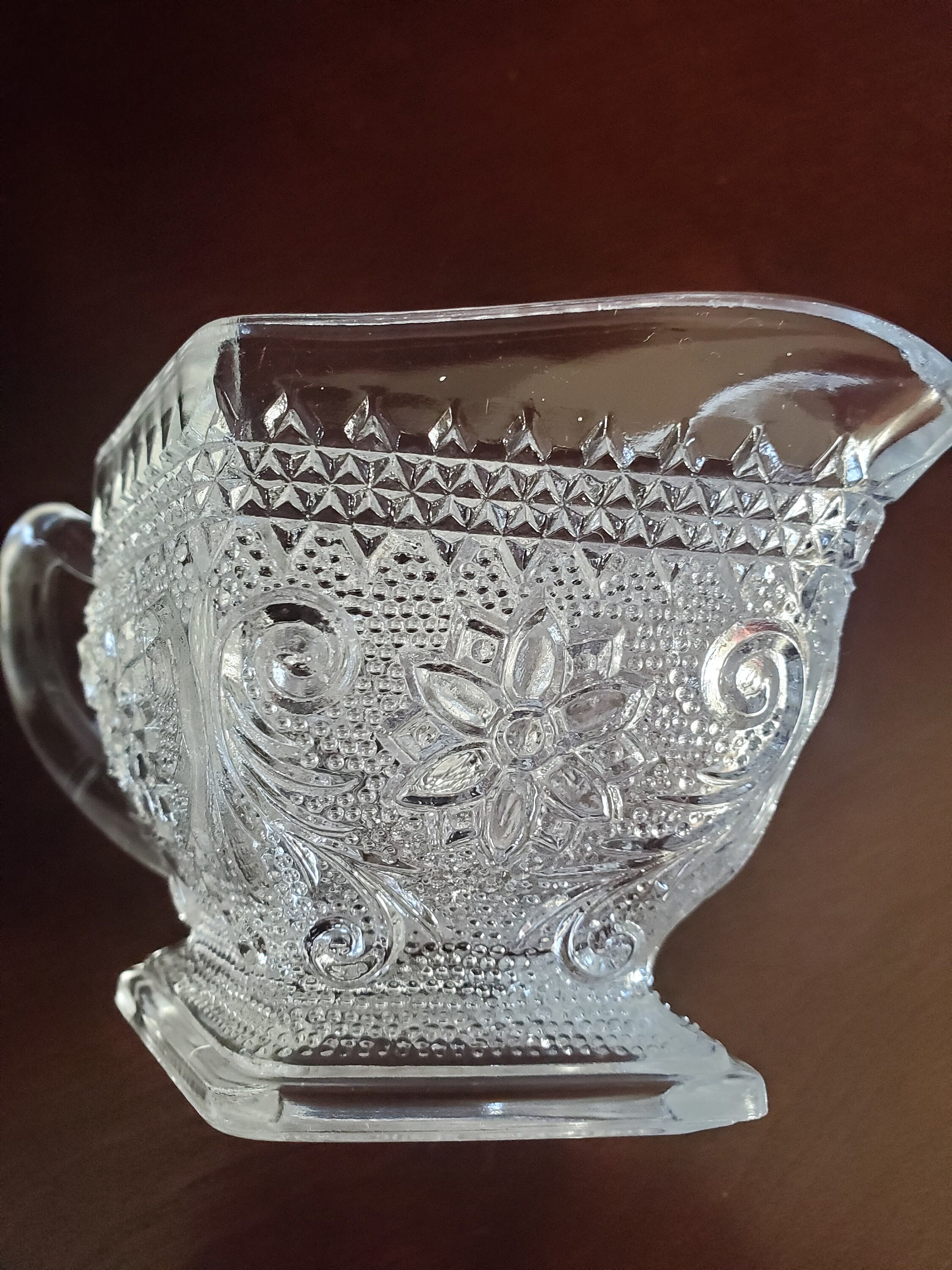 Vintage-tiara Clear Depression Glass Creamer and Sugar Diamond - Etsy