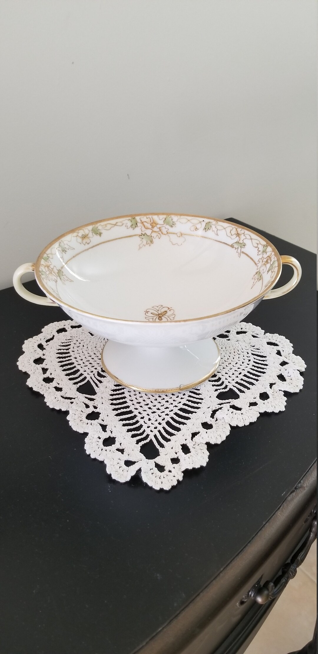 Hand Painted Gilded Nippon Bowl With Handles - Etsy