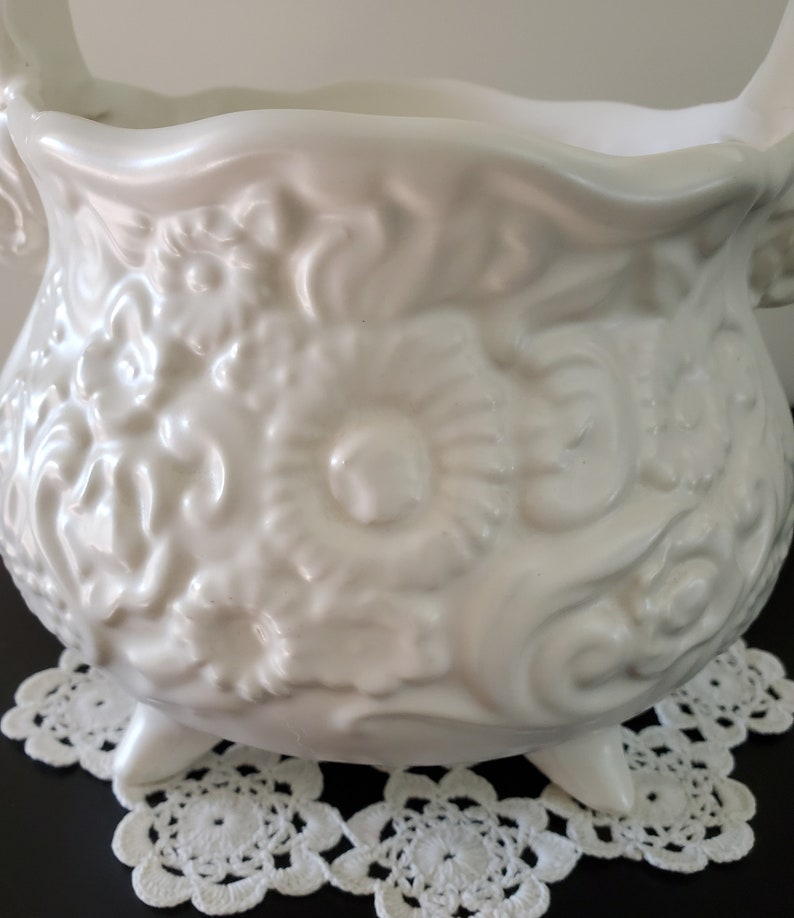 Vintage Hull Creamware Planter/flower Pot Basket - Etsy