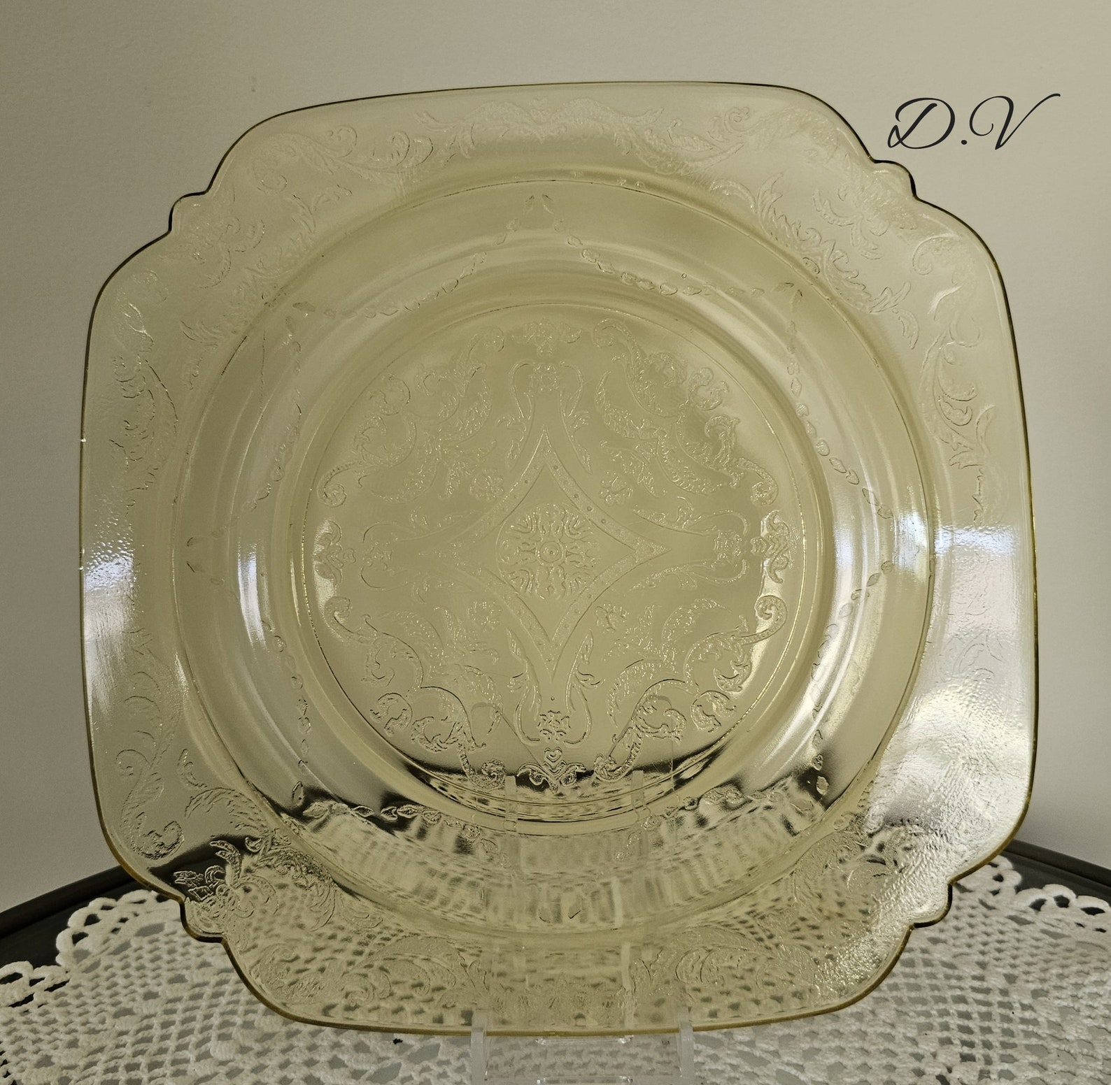 Vintage Federal Glass Amber Color Depression Plates-set of 4 - Etsy