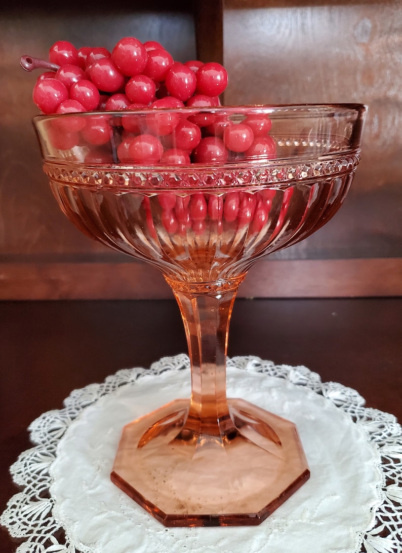 Vintage Imperial Glass fancy Colonial Rose Pink - Etsy