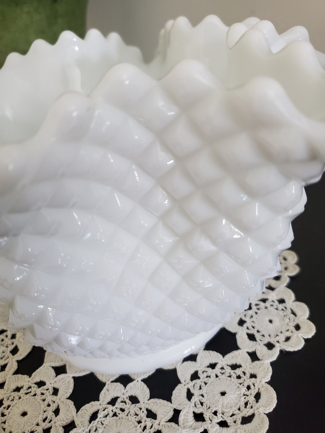 Vintage Westmoreland Milk Glass English Hobnail diamond - Etsy