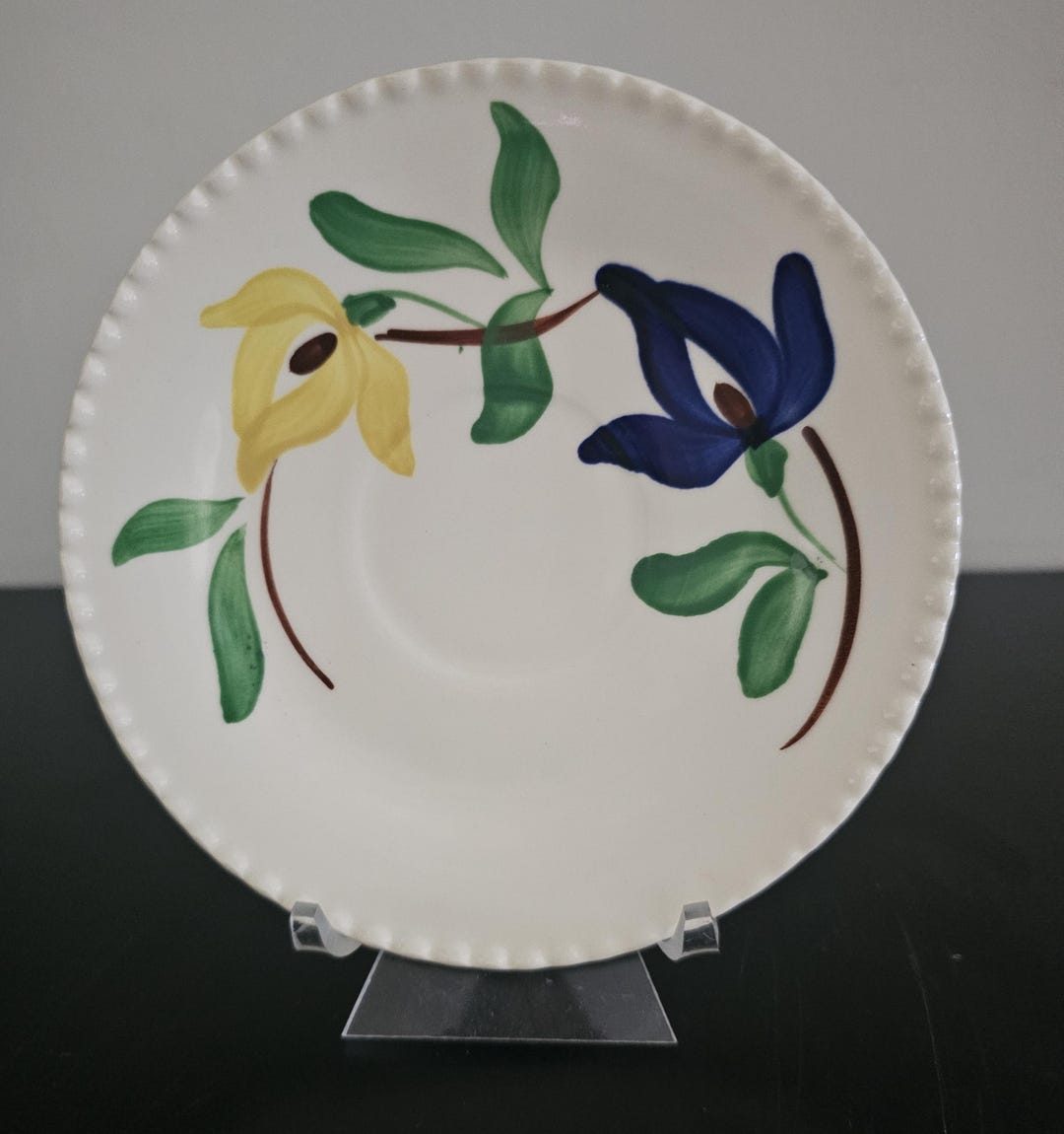 Vintage Blue Ridge Pottery Set of 4 Saucers Only-carnival Pattern - Etsy