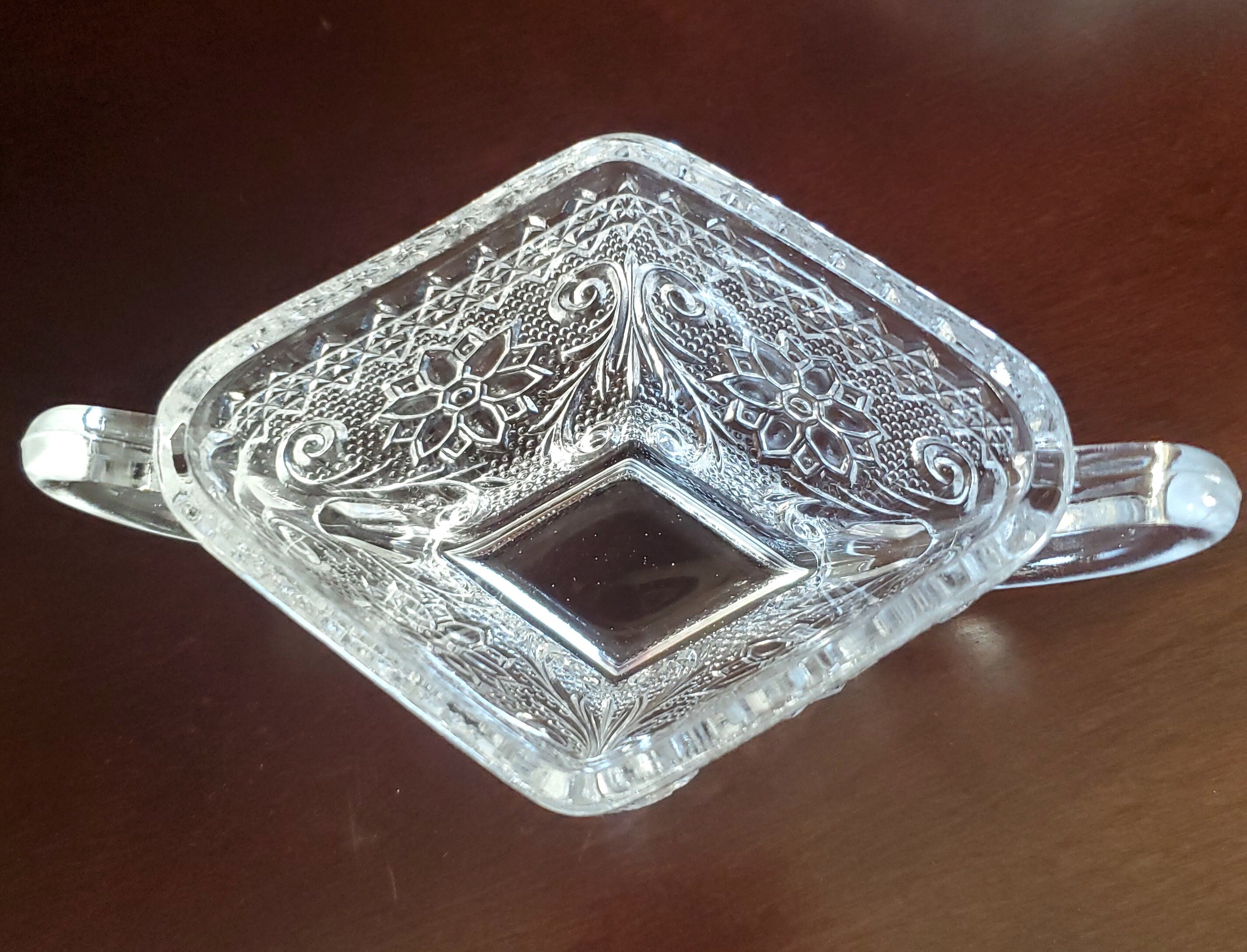 Vintage-tiara Clear Depression Glass Creamer and Sugar Diamond - Etsy