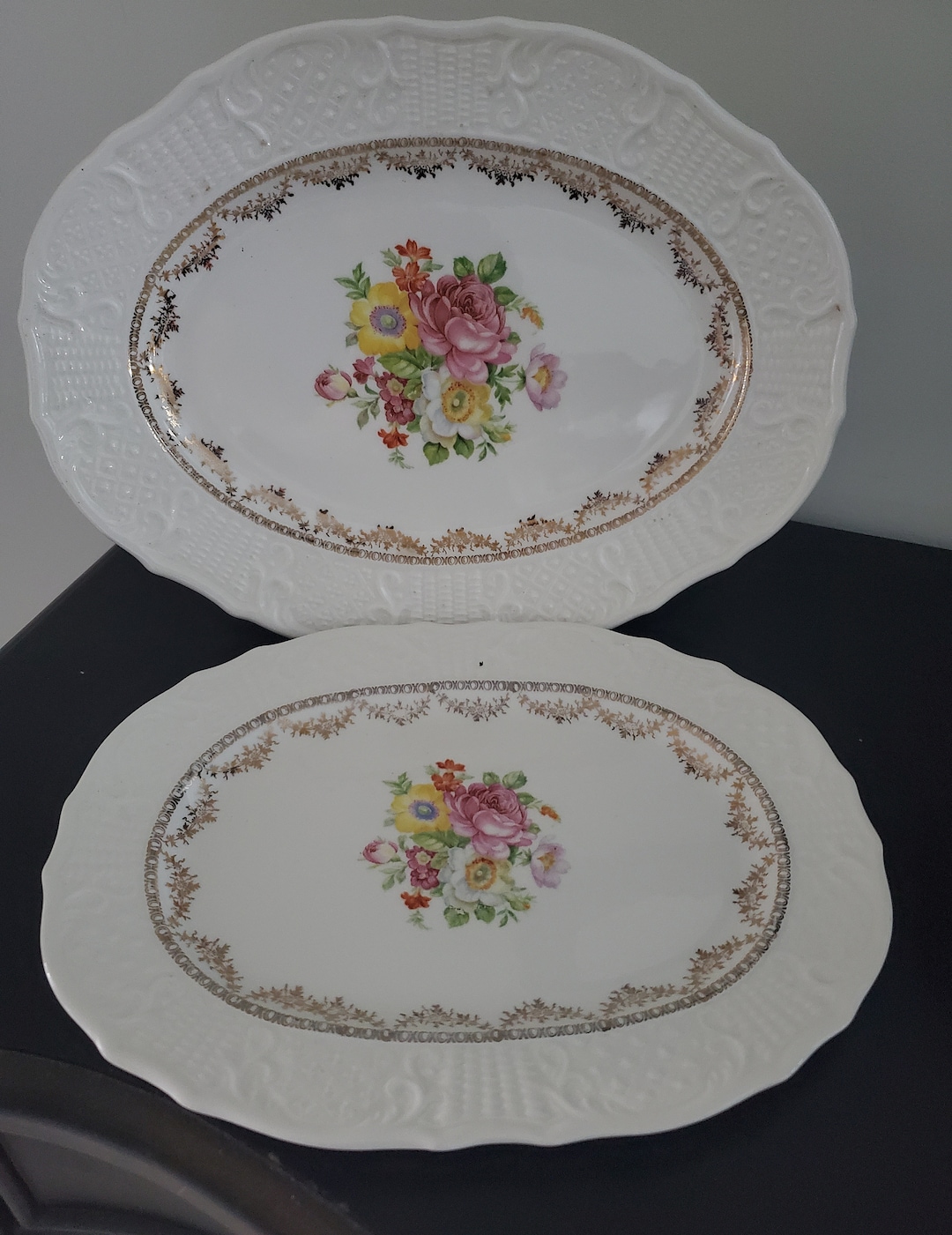 Vintage Washington Colonial Made in the USA, Floral Platters/2 in the ...