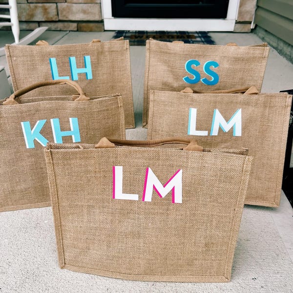 Burlap Monogram - Etsy