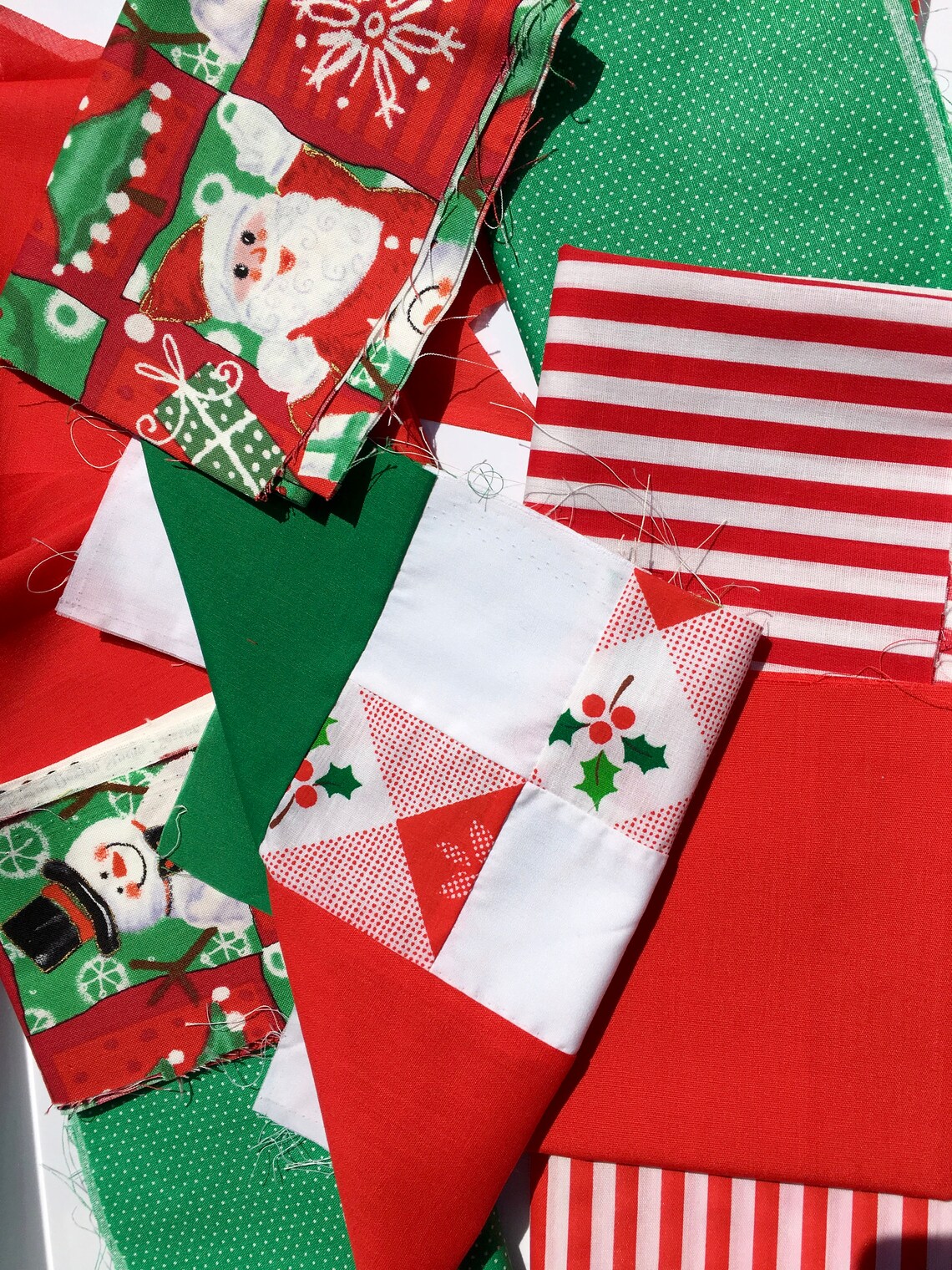 Christmas Quilting Scraps Holiday Scrap Bag Fabric Scraps - Etsy