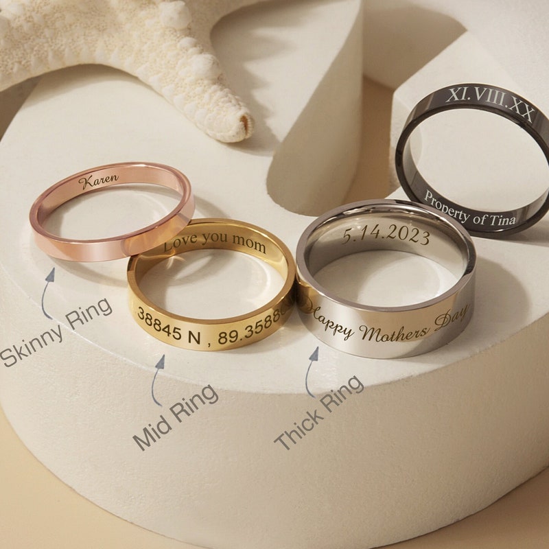 Personalized Engraved Mens Rings - Etsy