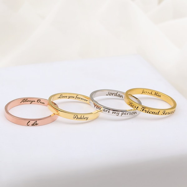 Stackable Name Rings - Etsy