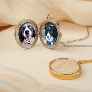 Pet Locket Necklace Custom Pet Photo Locket - Locket Necklaces With 2 ...