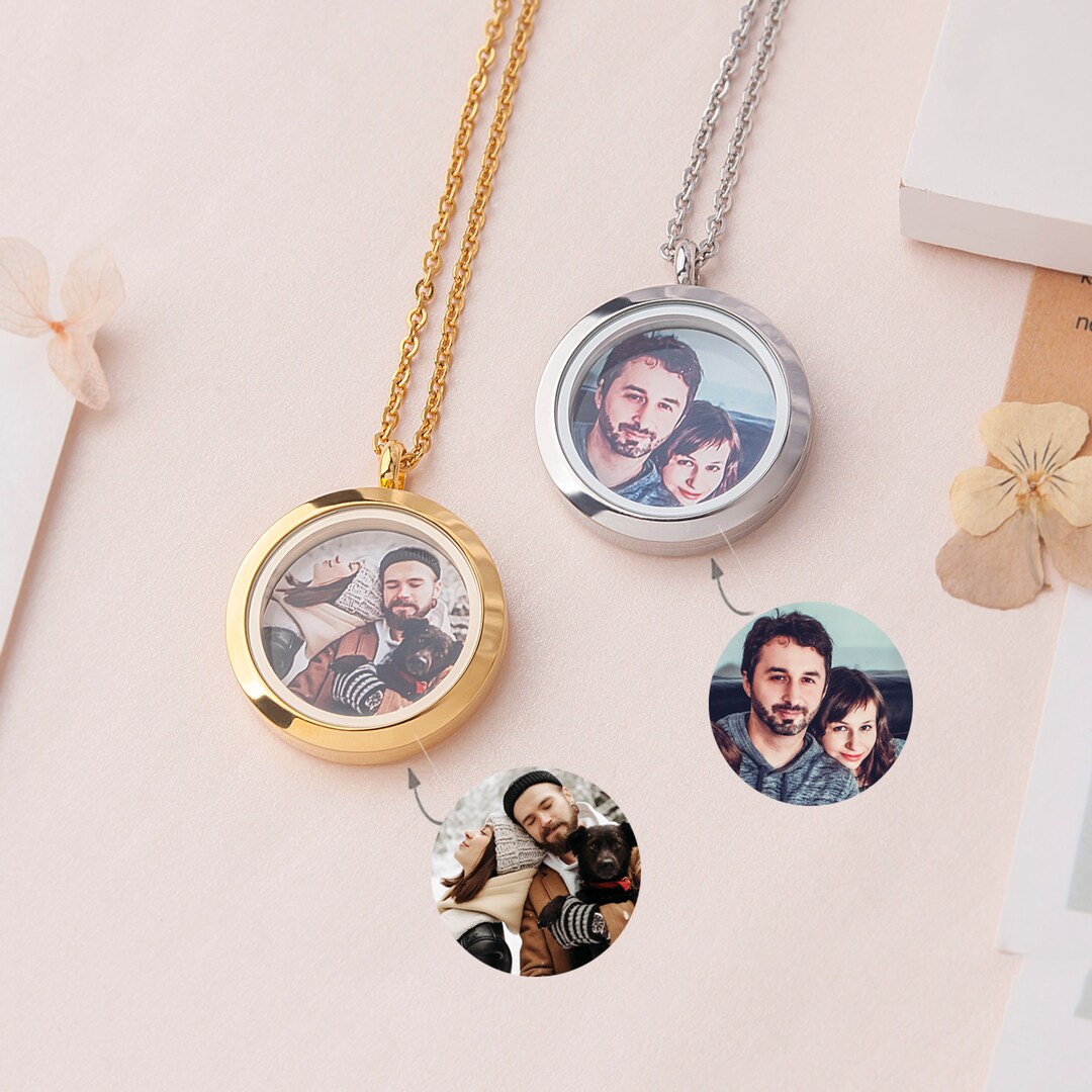 Girlfriend Valentines Gift Couples Photo Necklace Locket Necklace With ...