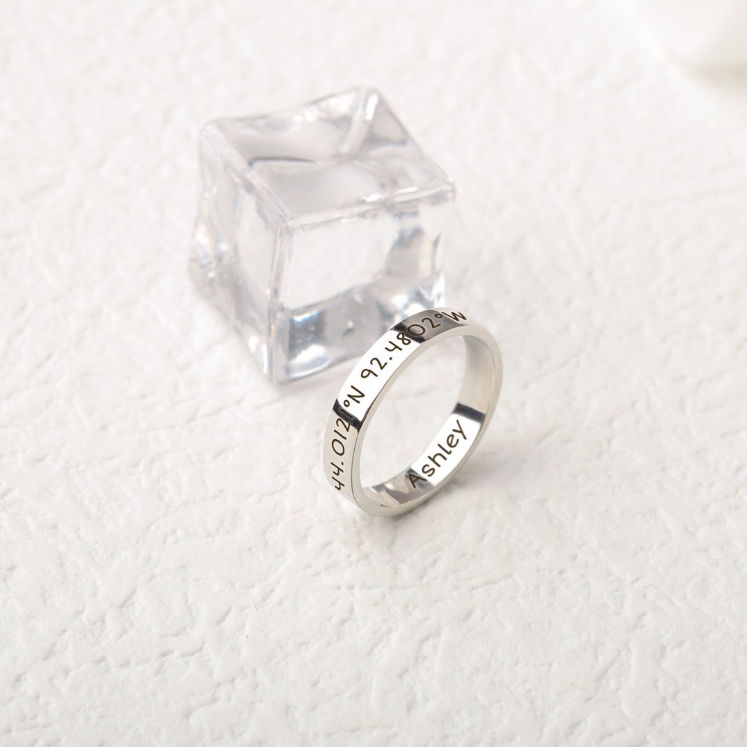 Coordinate Ring - Coordinate Ring Sterling Silver - Latitude Longitude ...