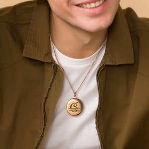 Boyfriend Gift Mens Locket Custom Locket Necklace Personalized Monogram ...