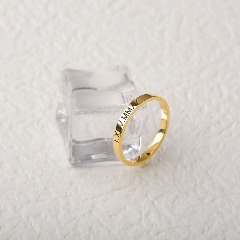 Custom Word Ring Inside Engraved Ring Dainty Name Ring - Etsy