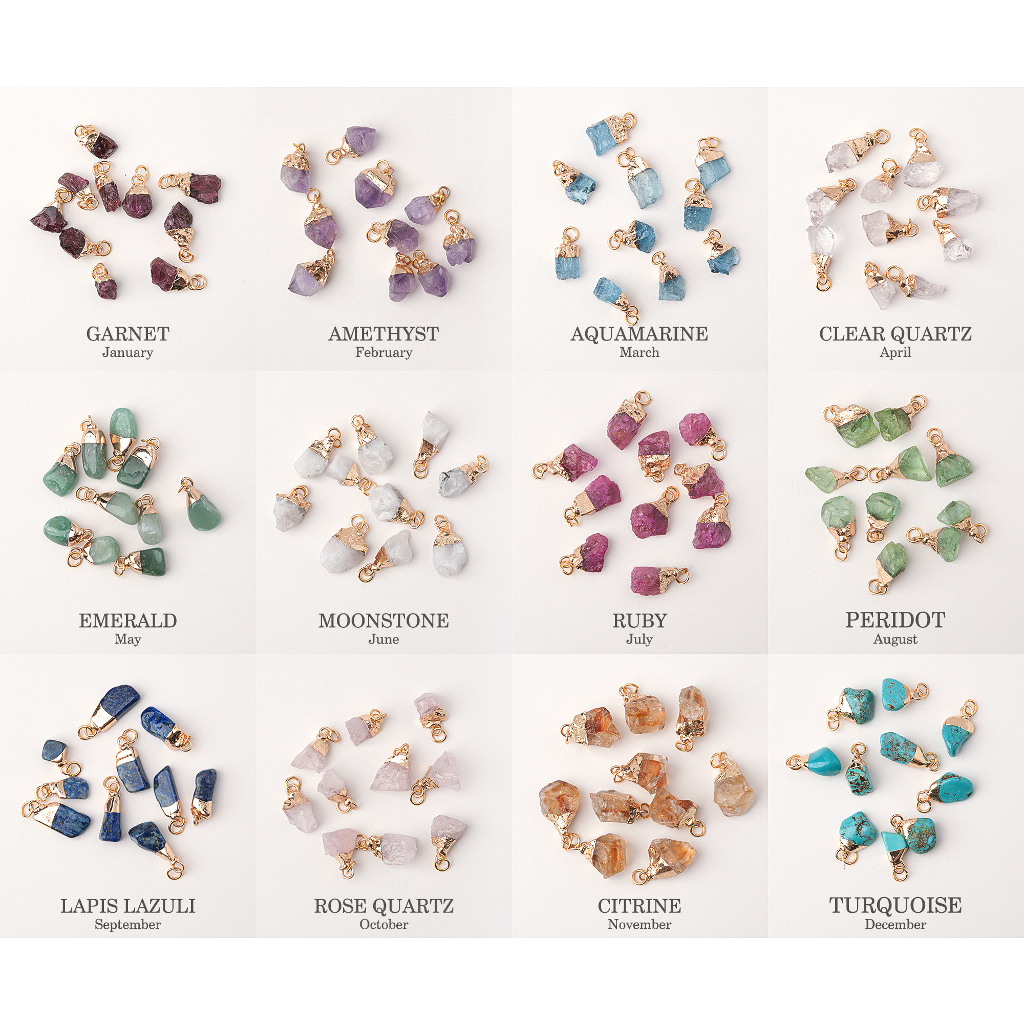 Add on Charm Natural Raw Birthstone Rough Cut Gemstone - Etsy
