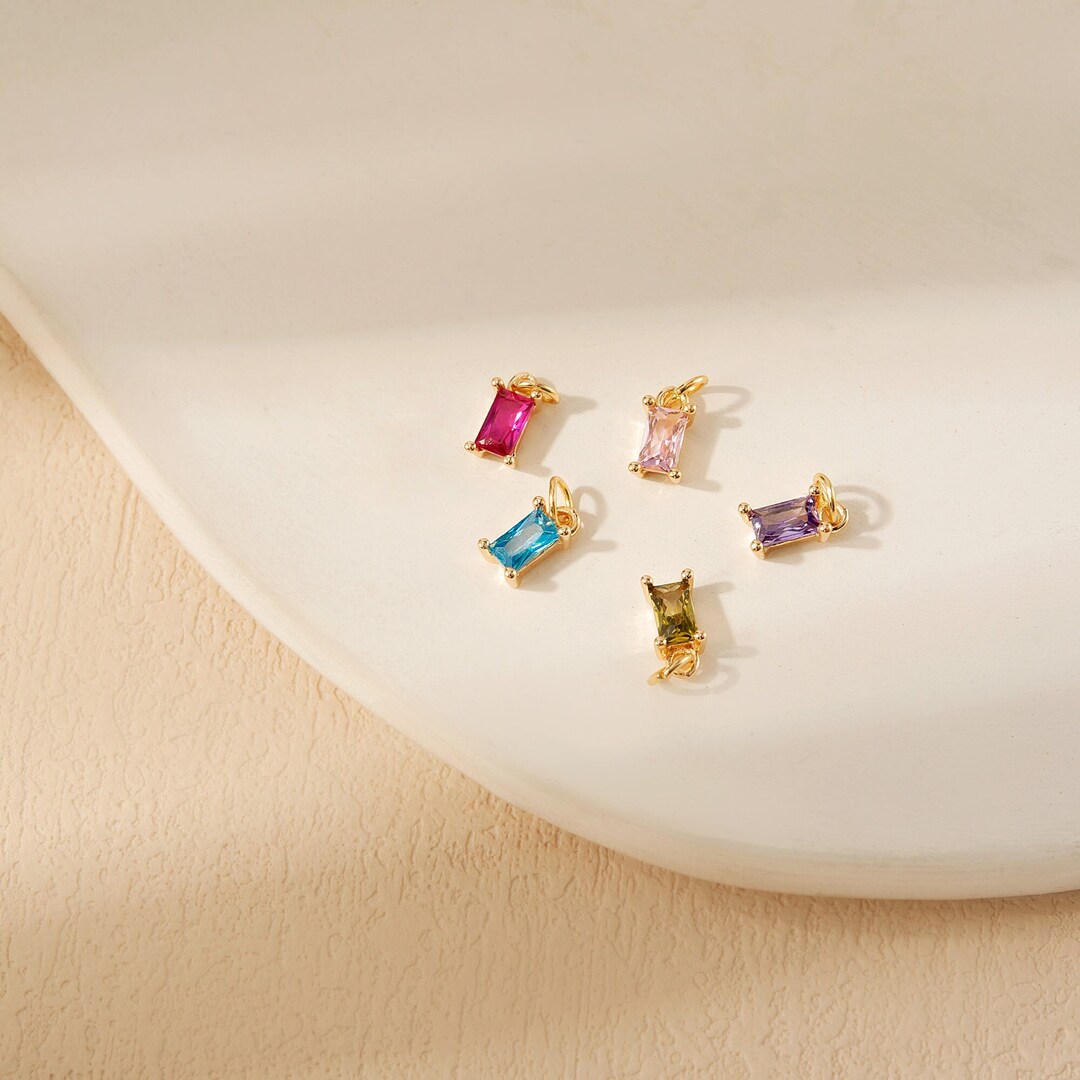 Add-on Birthstone Charm, Birthstone Cube, Small Birthstone Charm, Small ...