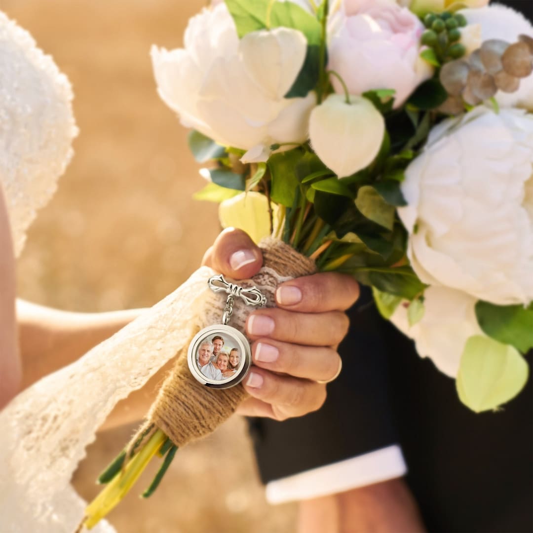 Personalized Gift for Bride - Wedding Bouquet Charm Custom Photos ...