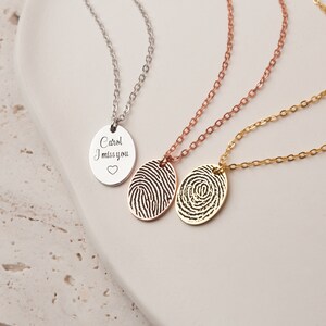 Actual Fingerprint Necklace Silver Fingerprint Jewelry Handwriting ...