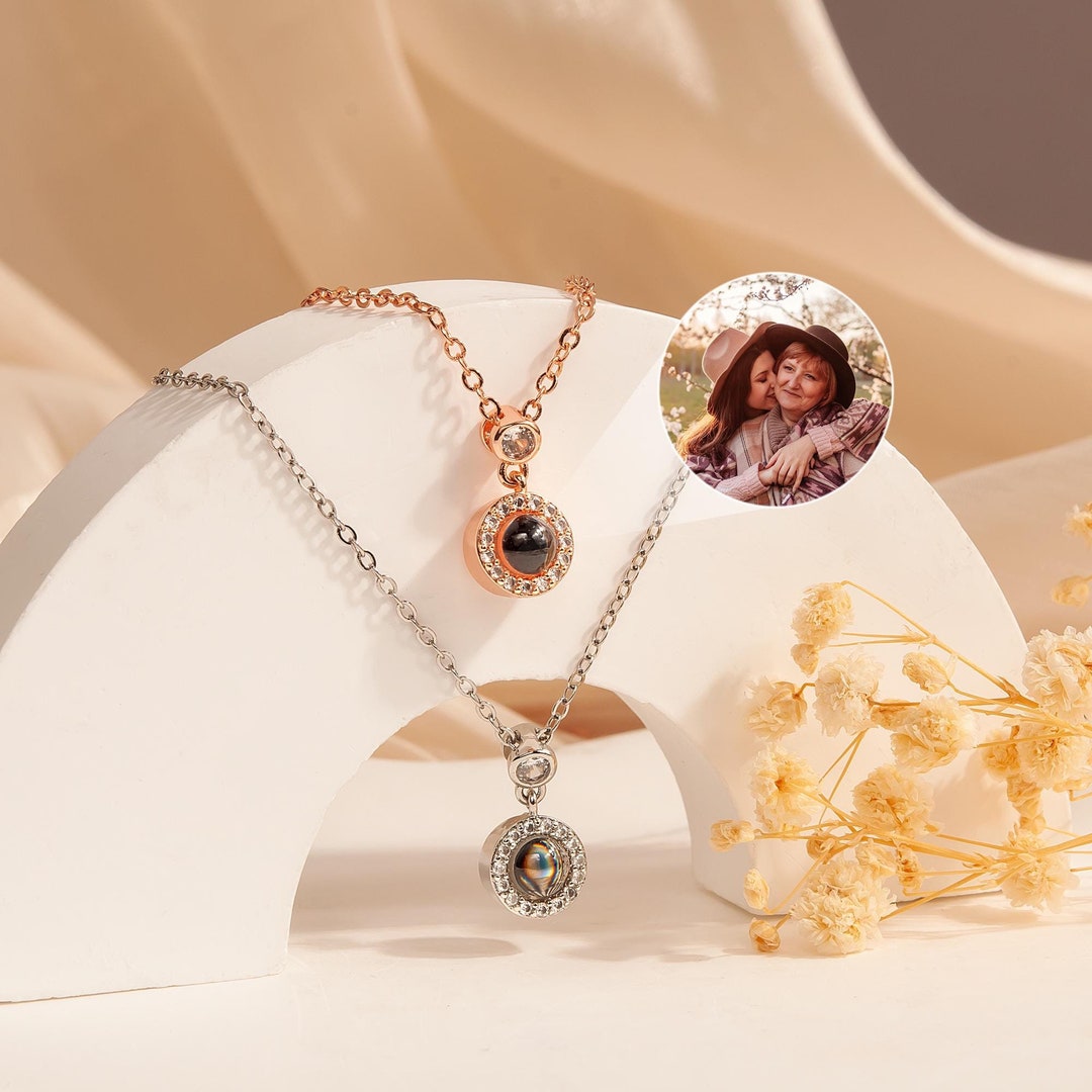 Projection Necklace - Custom Photo Necklace - Memorial Picture Necklace ...