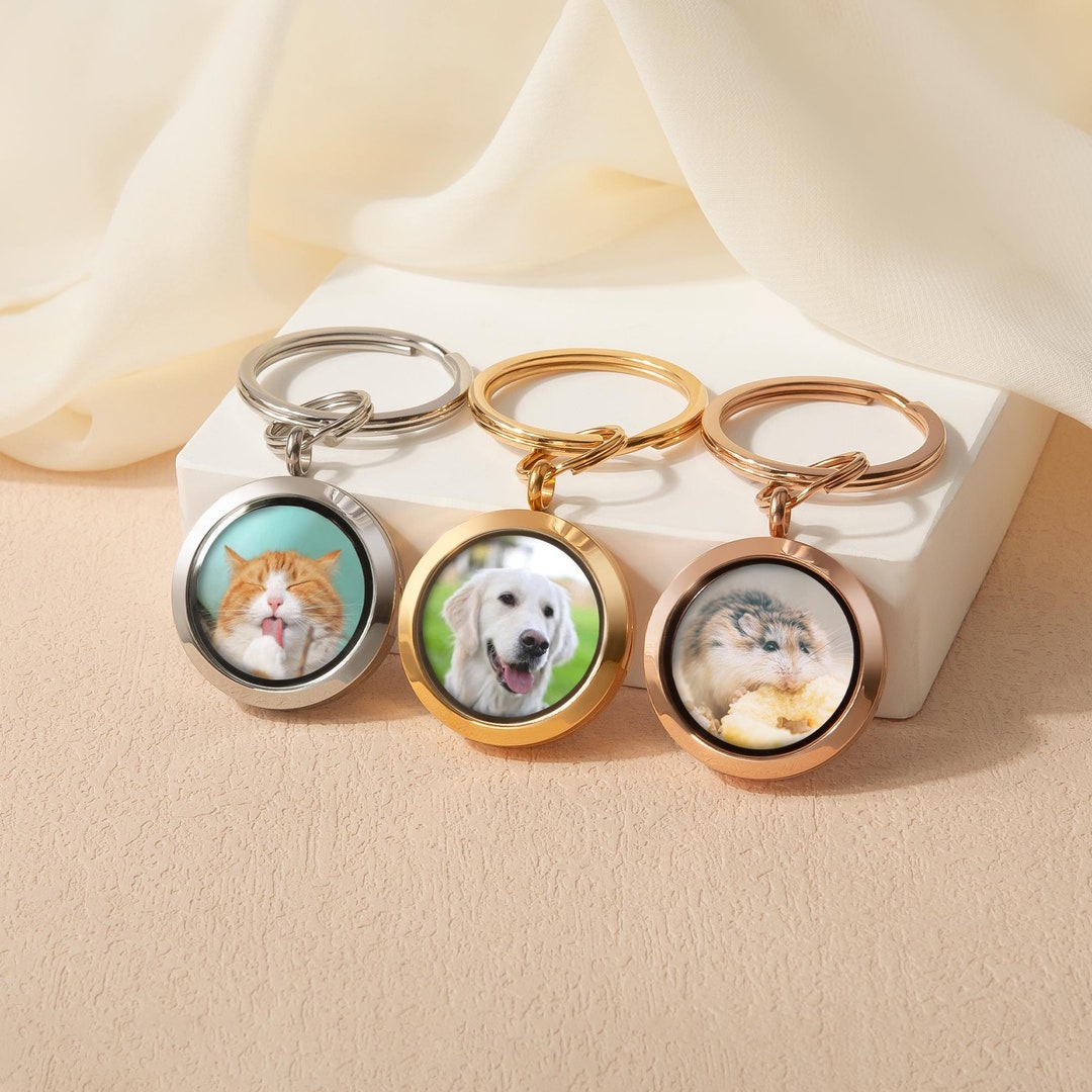 Pet Keychain Locket - Pet Memorial Keychain - Pet Memory Photo Custm ...
