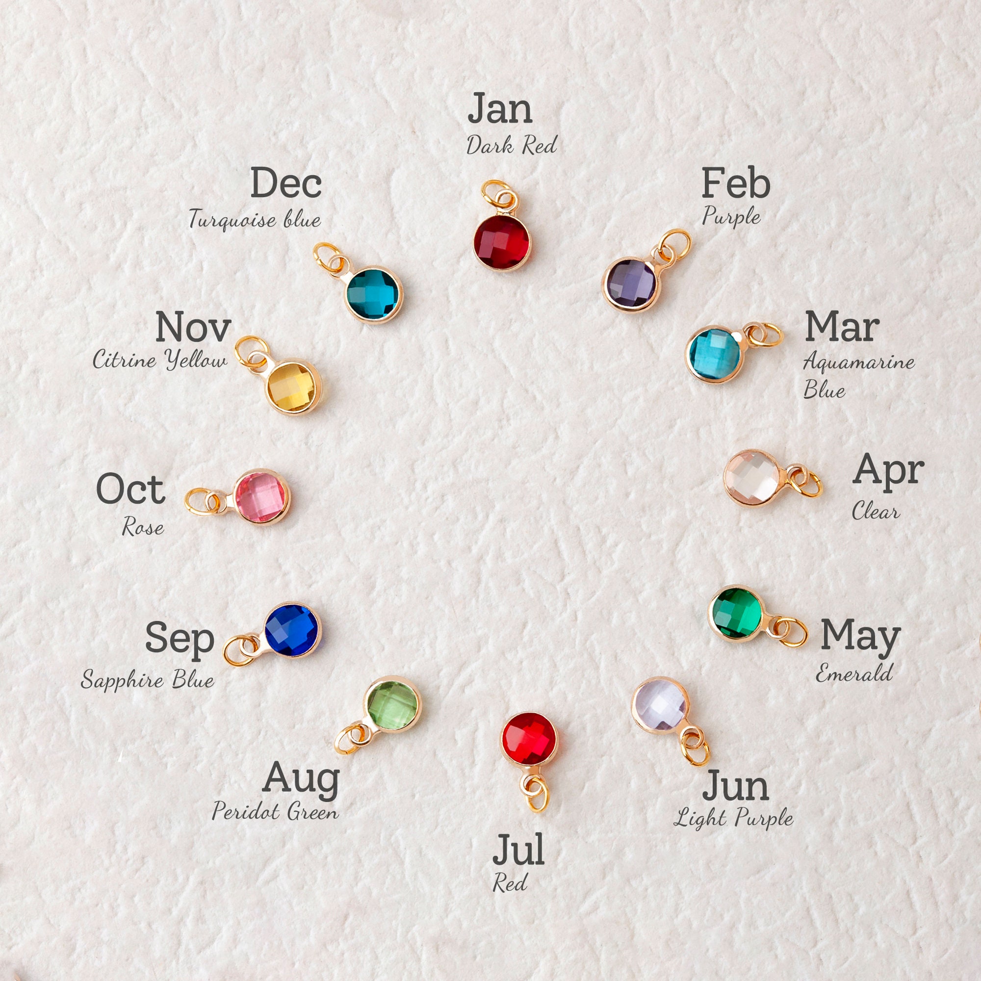 Add-on Birthstone Charm Birthstone Charm Small Birthstone - Etsy