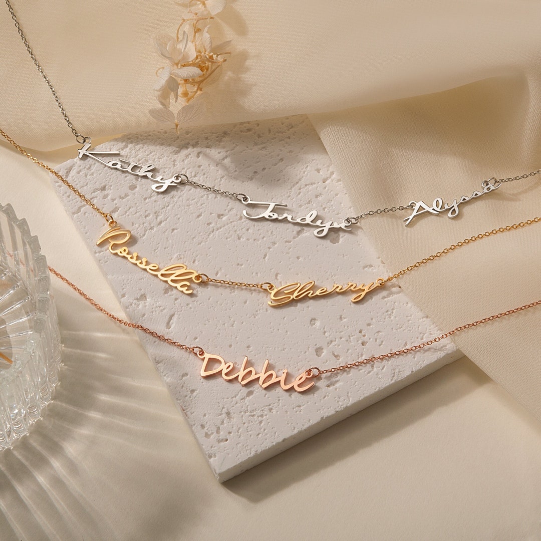 Kids Name Necklace - 3 Name Necklace- Custom Multiple Name Necklace ...