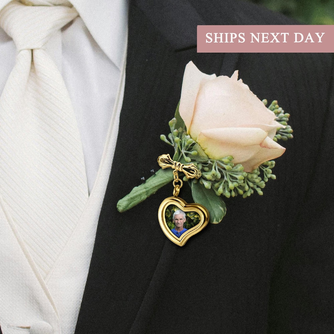 Wedding Gift - Wedding Brooch for Groom - Custom Photo Lapel Pin for ...