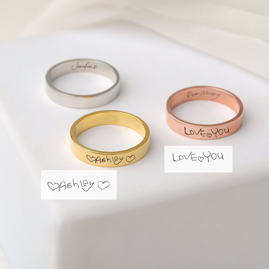 Memorial Handwriting Ring - Actual Handwriting Ring - Signature Ring ...