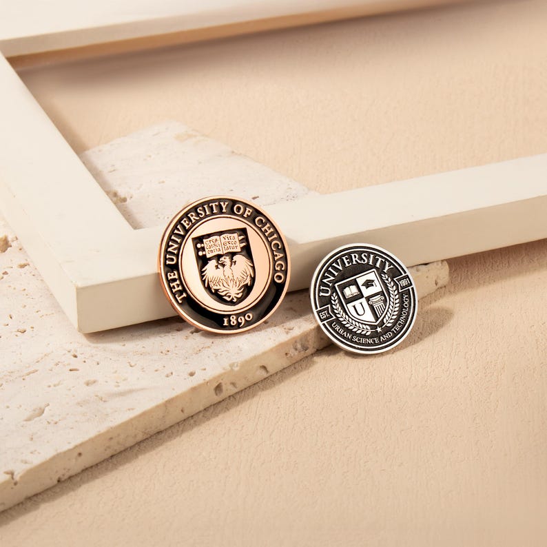Custom College Logo Pin - Graduation Pin - Engraved University Emblem ...