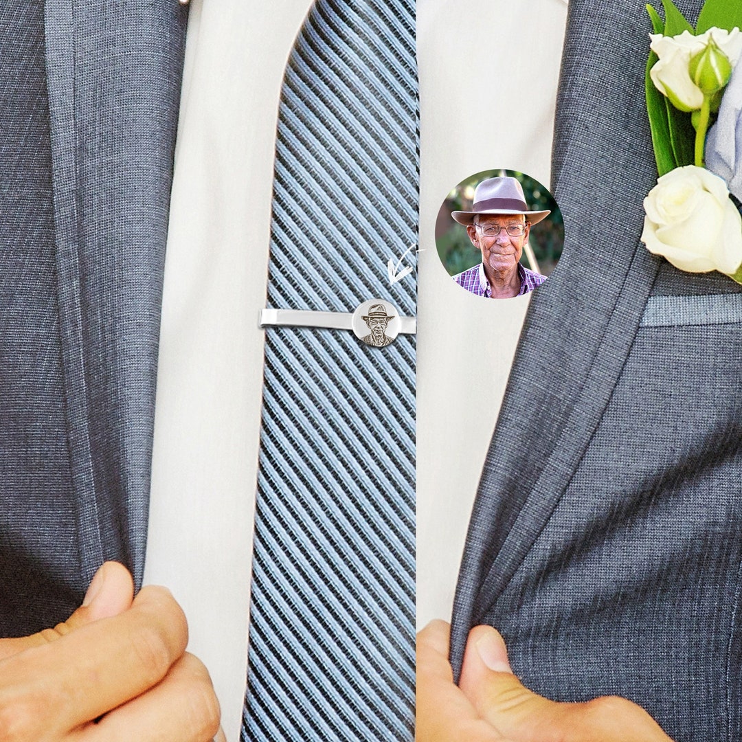 Groom Gift - Tie Clip Personalized - Engraved Tie Clip - Custom Photo ...
