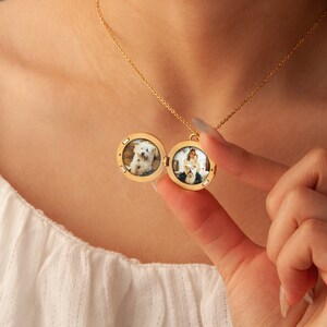 Pet Locket Necklace Custom Pet Photo Locket - Locket Necklaces With 2 ...