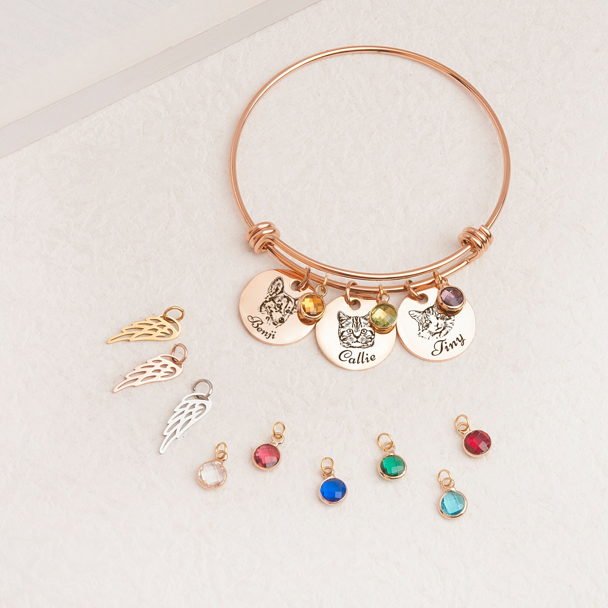 Add-on Birthstone Charm Birthstone Charm Small Birthstone - Etsy