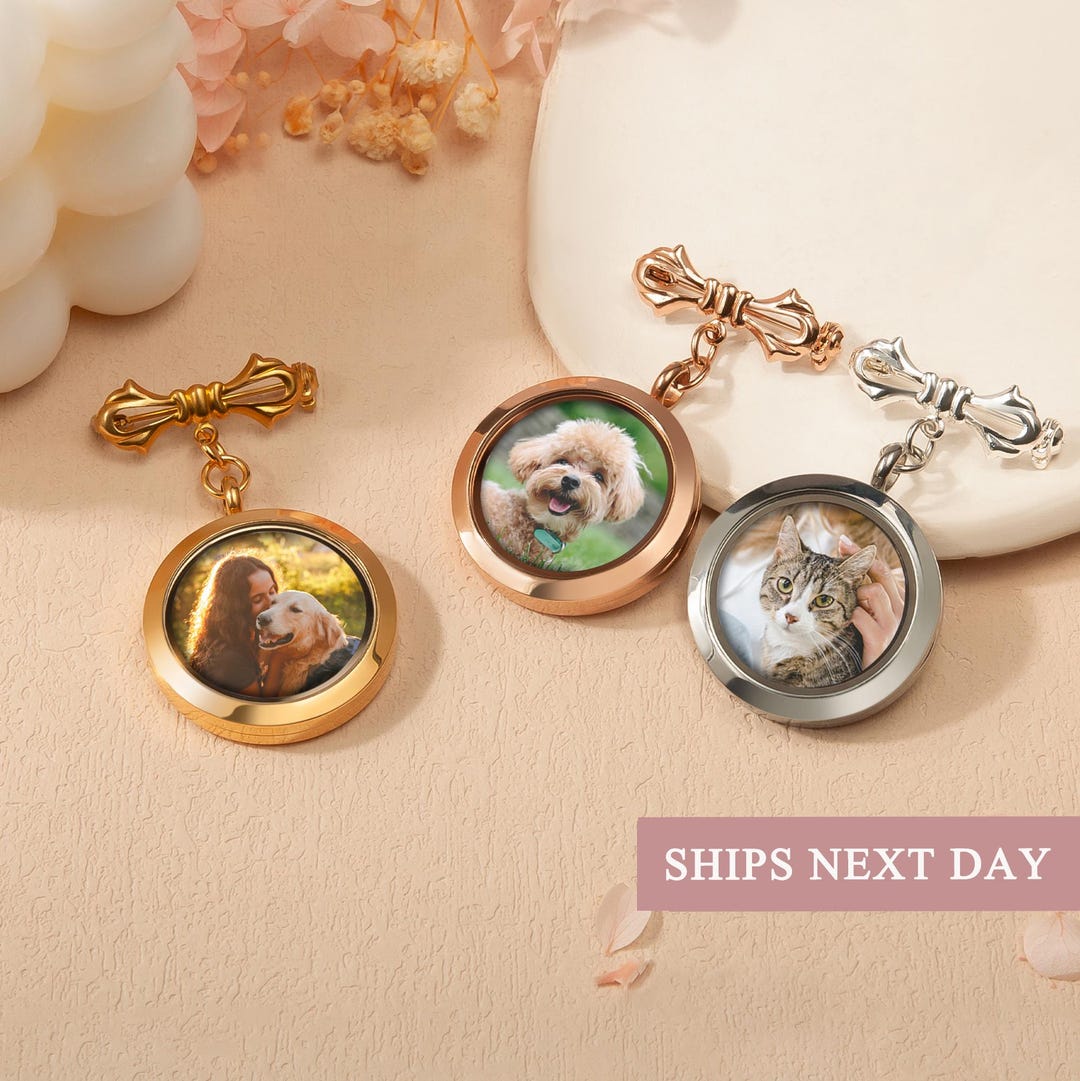 Custom Pet Photos Wedding Lapel Pin - Bridal Bouquet Pins Charm - Pet ...