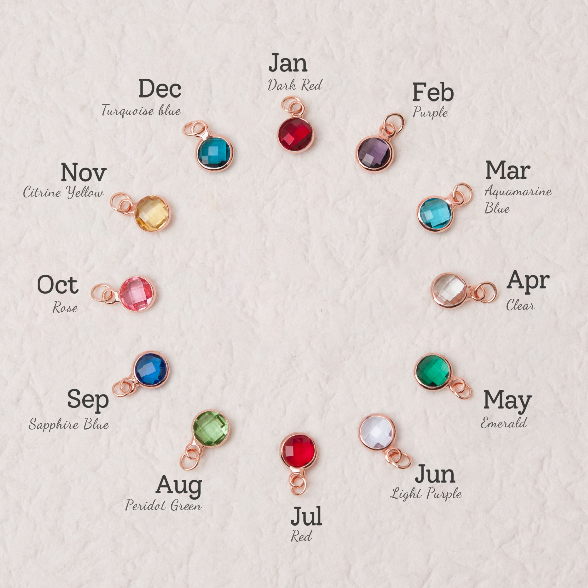 Add-on Birthstone Charm Birthstone Charm Small Birthstone - Etsy