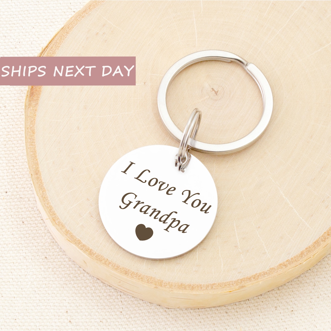 Gift for Grandpa - Grandpa Keychain - Custom Keychain - Engraved Double ...