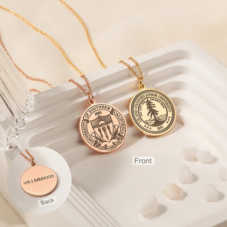 Personalized School Logo Necklace - Class Badge Necklace - Family ...
