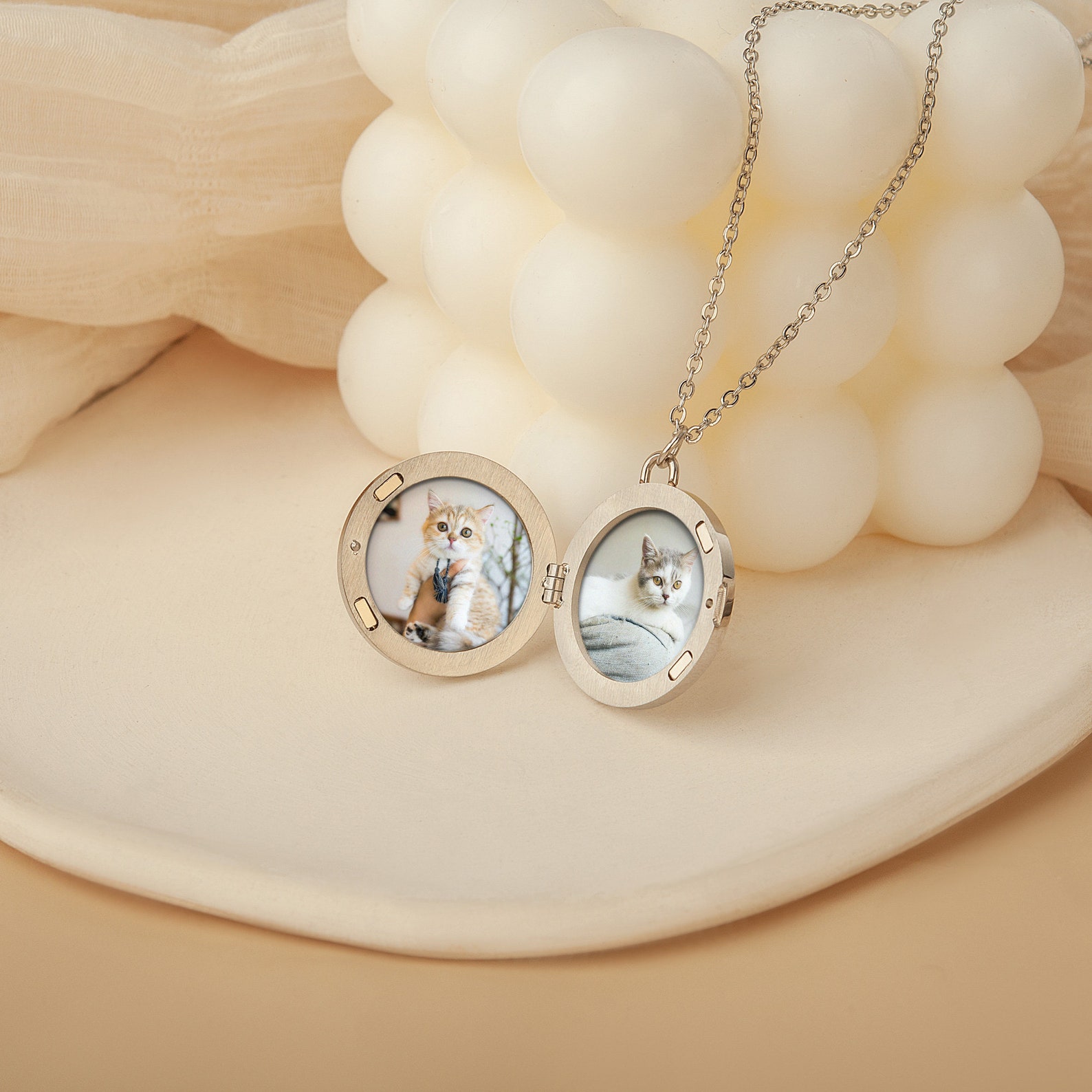 Pet Locket Necklace Custom Pet Photo Locket - Locket Necklaces With 2 ...