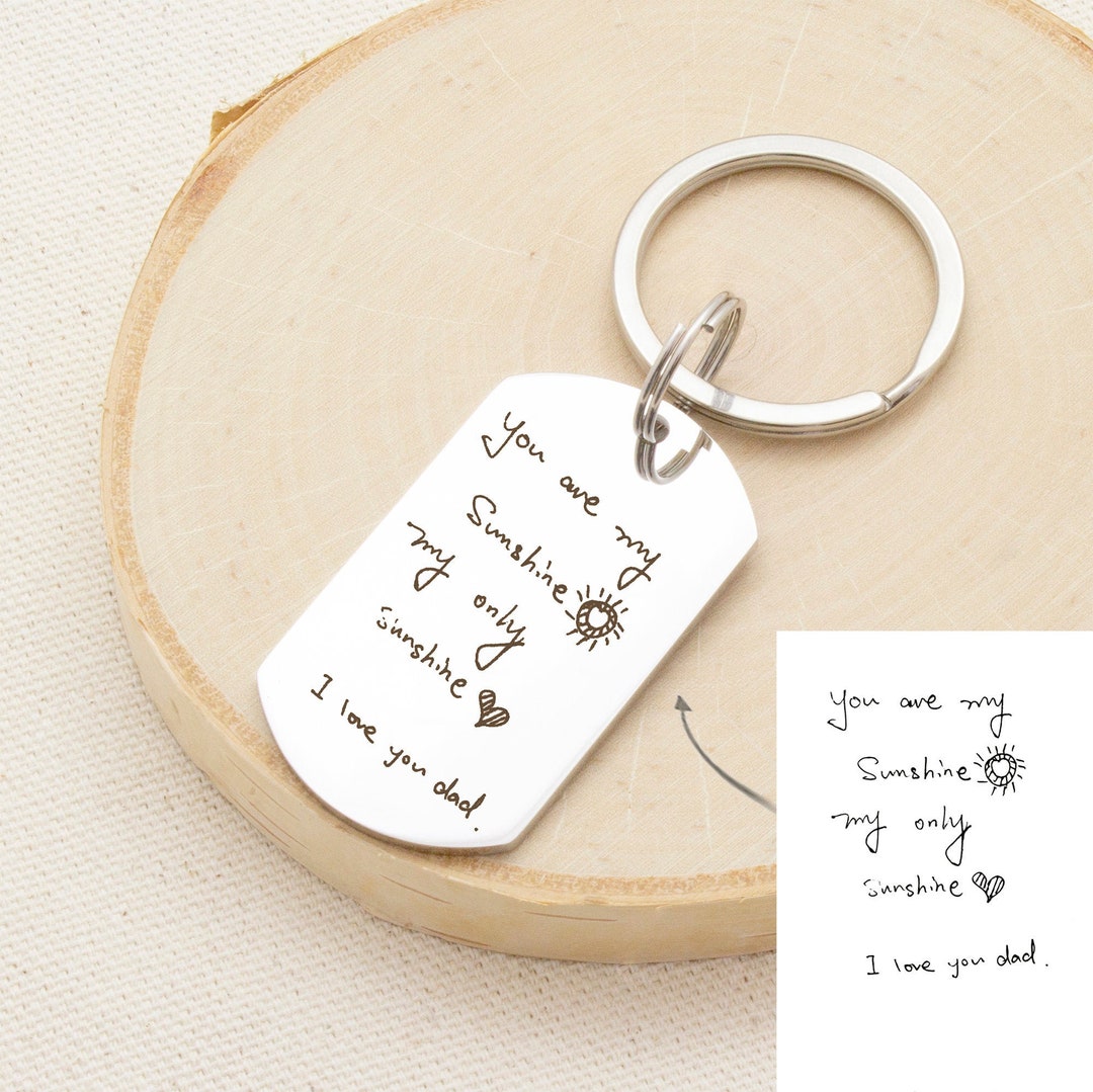 Signature Keychain - Engraved Actual Handwriting Keychain Personalized ...
