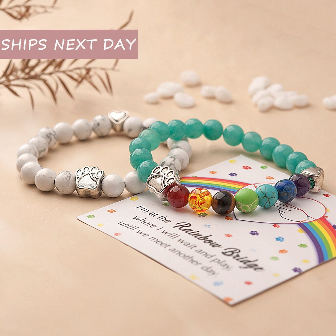 Gifts for Girl - Rainbow Bridge Bracelet - Rainbow Bridge Pet Memorial ...