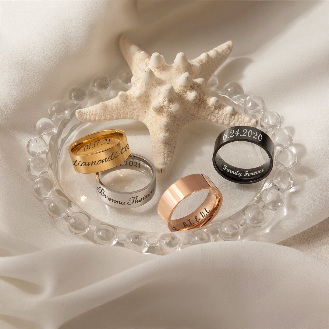 Ring for Mens - Handmade Jewelry Wide Band Ring - Engraved Ring ...