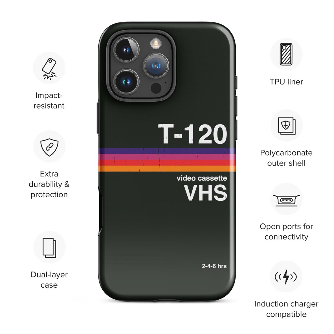 Retro VHS Tape Graphics Tough Case for Iphone® 80s 90s Nostalgia Design ...