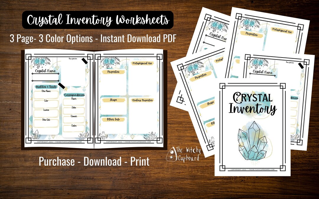 Crystal Inventory Worksheet PDF Instant Download Printable Crystal ...