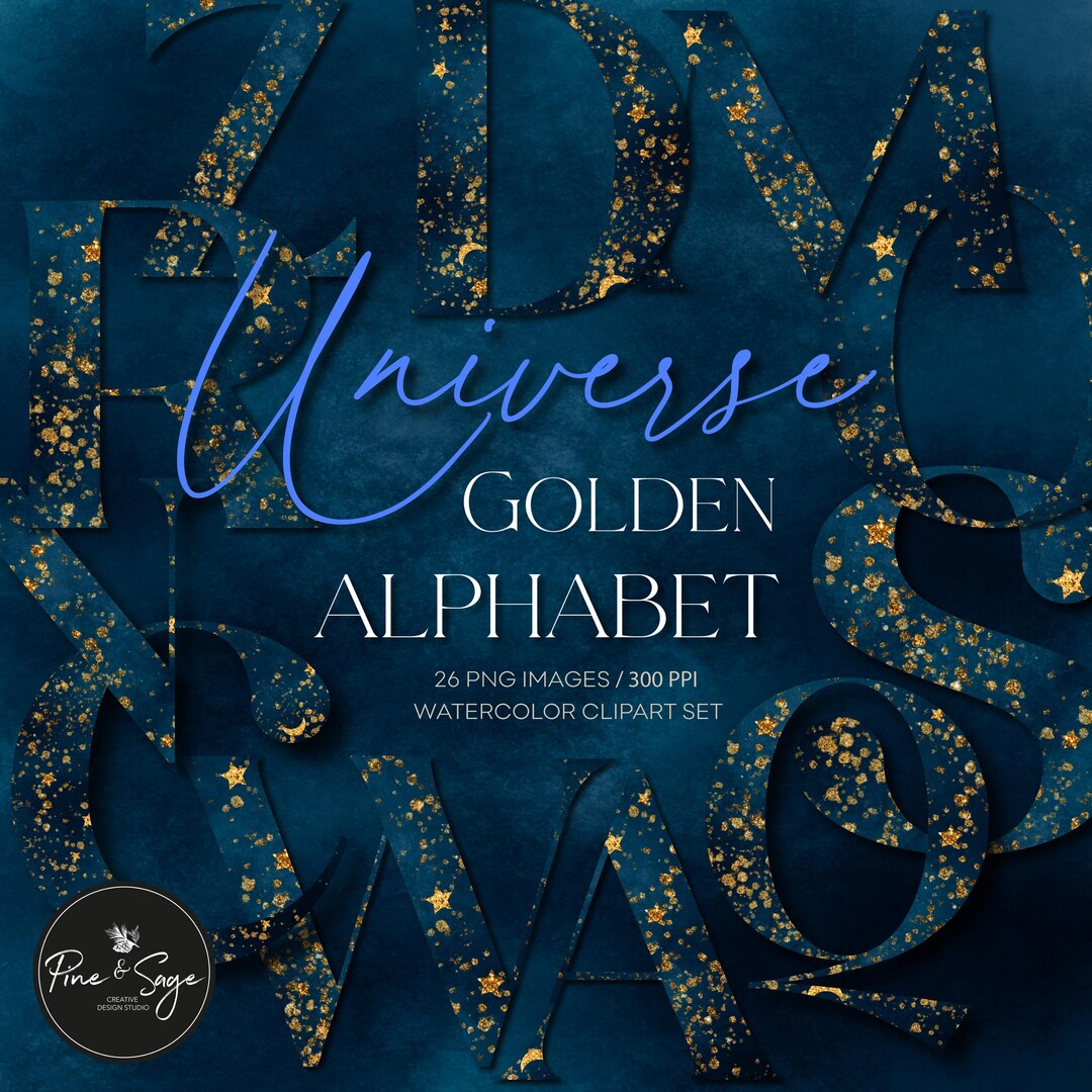 Watercolor Gold Alphabet, Golden Letters, Watercolor Letters, Alphabet ...